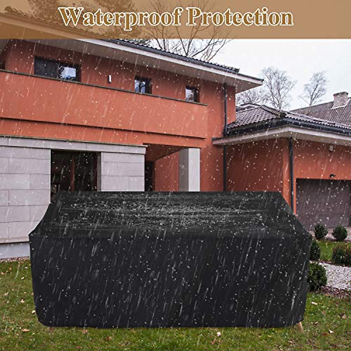 Iptienda Patio Furniture Covers, Outdoor Furniture Cover Waterproof 3-Seater Sofa Cover Fit Patio Furniture 64" Wx26 Dx35 H