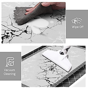 Opulentix Marble Kitchen Mat, 1/2 Inch Thick Black and Gold Waterproof Kitchen Rugs Non Slip, Cushioned Anti Fatigue Kitchen Mats for Floor Standing Desk Office in Front of Sink, 17.3"x28"