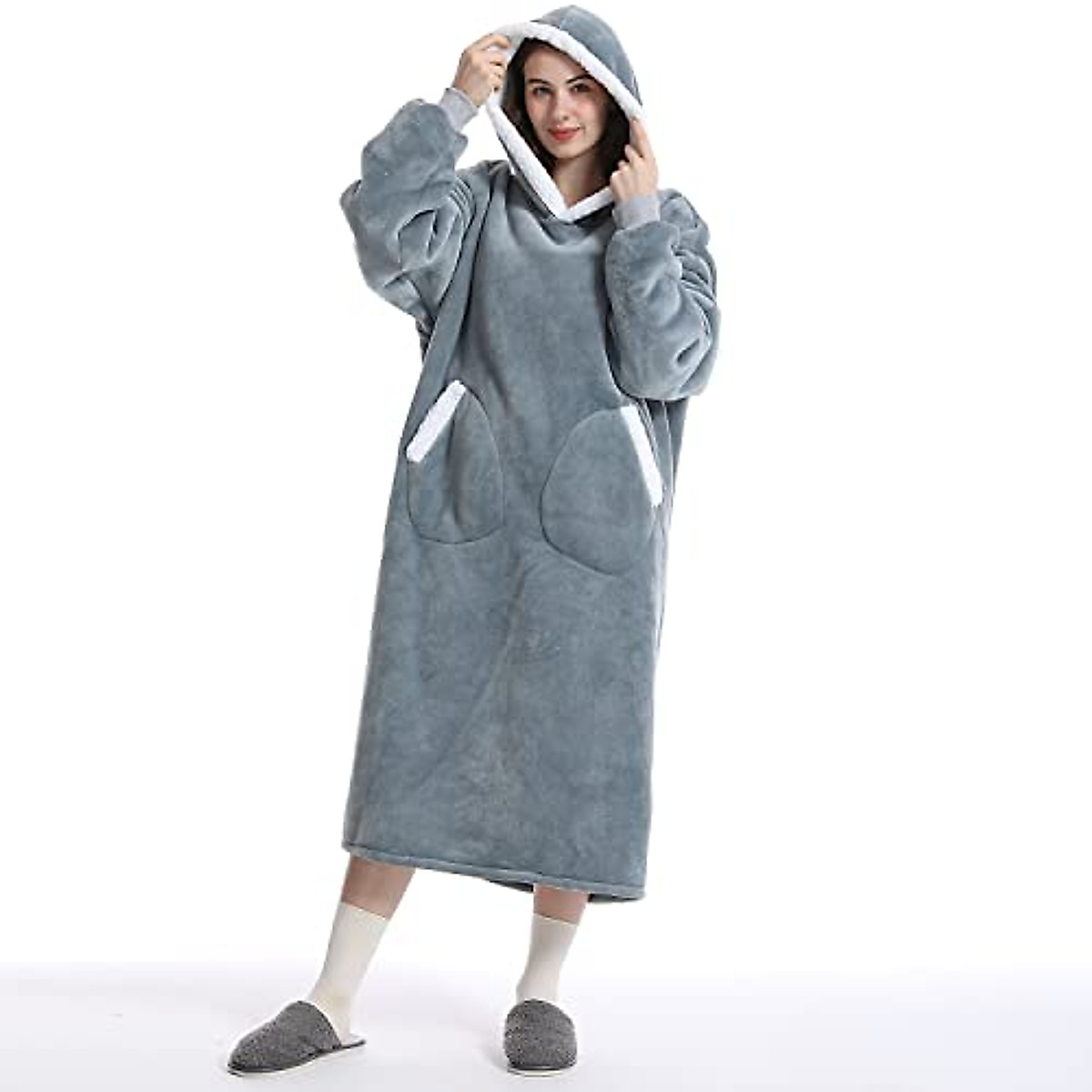 MOHOHO Oversized Blanket Hoodie , Hood, Hoodie Blanket Sweatshirt, One Size,Soft Comfy Wearable Blanket for Adults Men or Women (one Size)