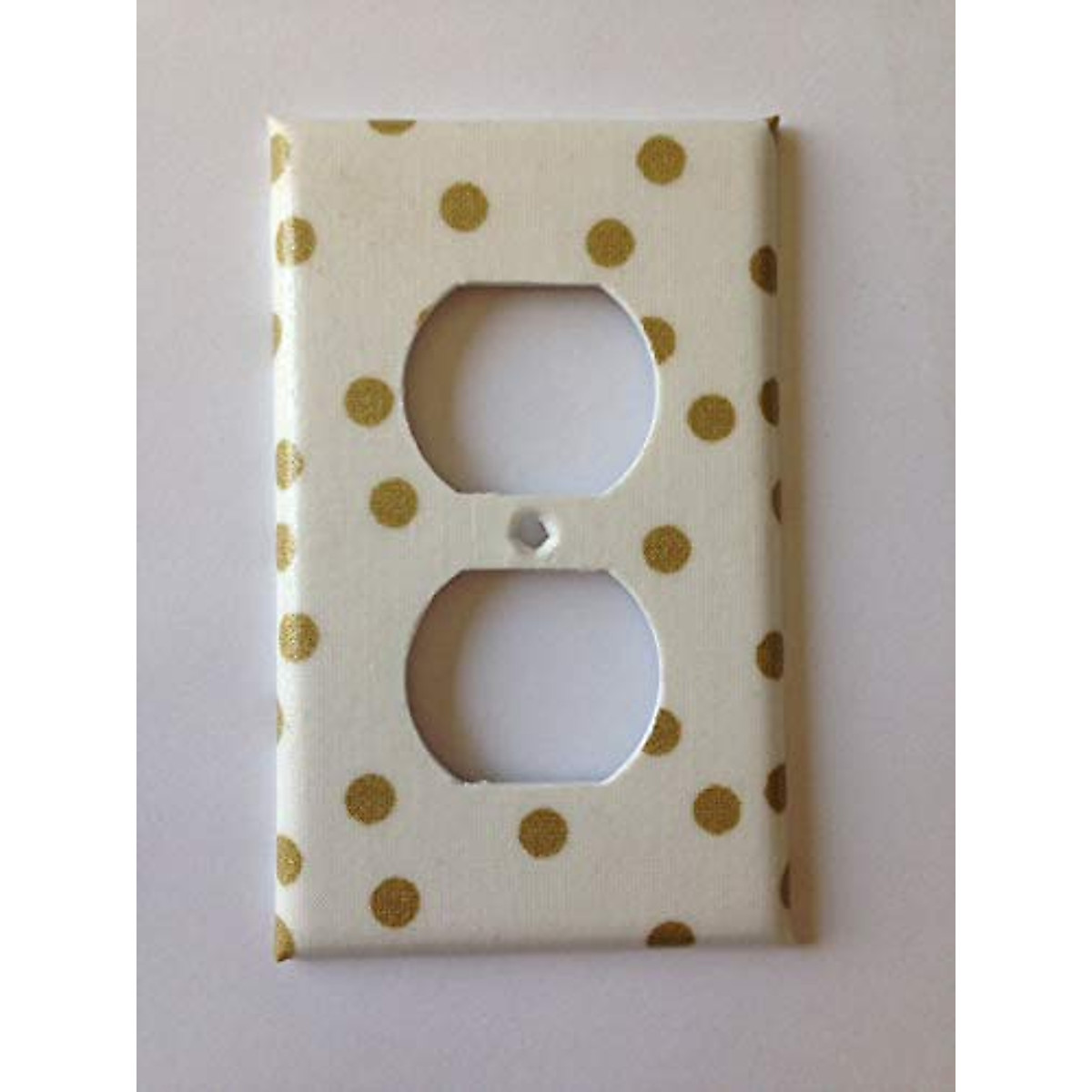 Gold White Polka Dots Light Switch Cover Various Sizes Offered