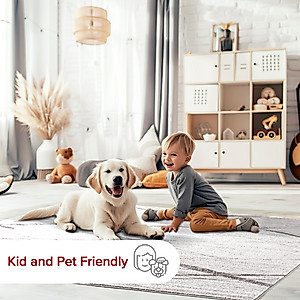 nuLOOM 2x9 Thigpen Contemporary Area Rug, Grey, Abstract Lines, Non-Slip Backing, Stain Resistant, For Bedroom, Dining Room, Living Room, Hallway, Office, Kitchen, Entryway