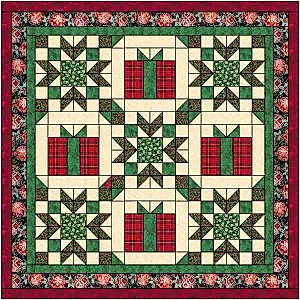 Quilt Kit All Wrapped Up/Christmas/Benartex Fabrics Precut 70" X 70"