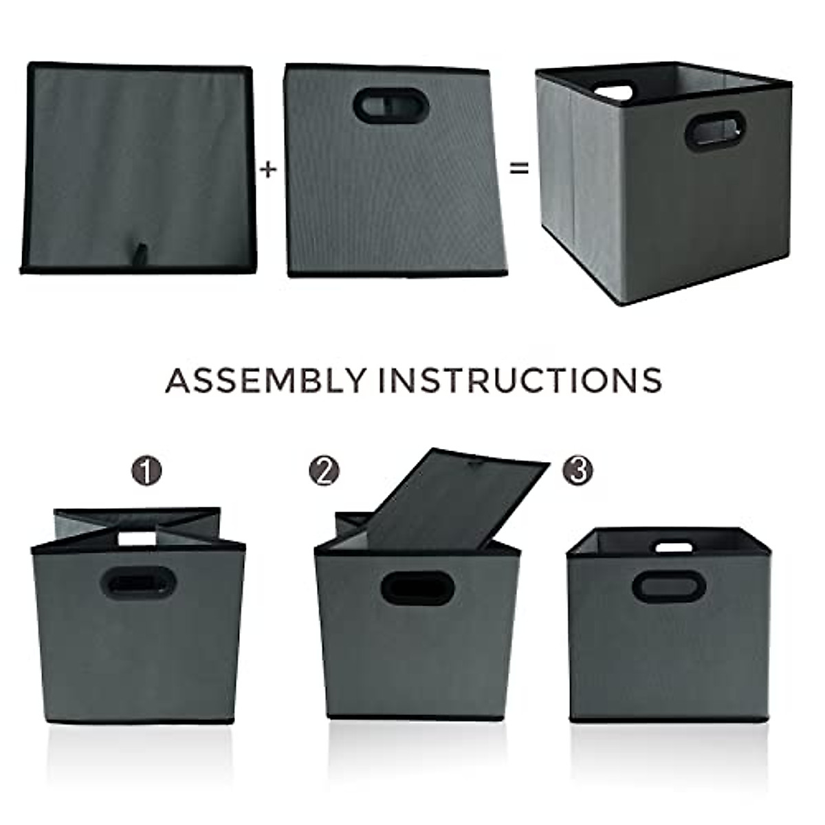 PACHIRA E-Commerce Cube Storage Bins, 12×12 Fabric Storage Boxes Drawers Cubes Container, Thick and Heavy Duty Organizer Baskets with Handles, 6 Pack, Greenish Grey