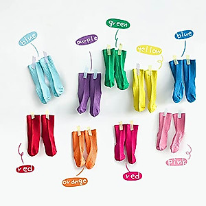 MINI PANDA Little Girl's Socks, Girls Socks Cute,girls Crew Socks 9 Pairs Pack (9 pairs-5, 9-12 Years)