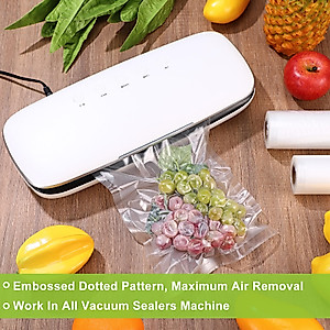 Frienda 8 Pack Vacuum Food Bags Heavy Duty Storage Bags for Food Sous Vide Bags Food Bags for Food Storage, Meal Prep, or Sous Vide (8 inch x 20 ft)