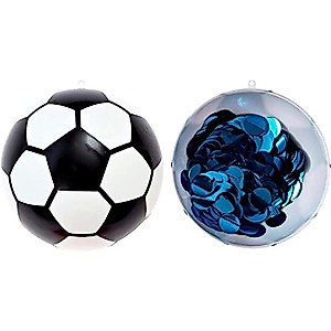 Gender Reveal Confetti Soccer Ball, Pink and Blue, for Baby Boy Girl Gender Reveal Party. Great Photos Opportunity