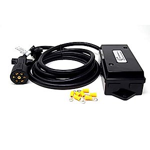 BEST CONNECTIONS 7 Way Plug Inline Trailer Wire Kit (8 Feet) with 7 Gang Junction Box - 14 Ga. 7 Pin Wire - Heavy Duty, Durable, Weatherproof Trailer Cable for RV Trailers and Campers - 8 Ft.