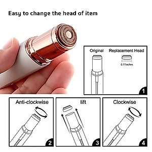 Facial Hair Remover Replacement Heads, La'Color 18K Gold Plated Replacement Heads. Count 4