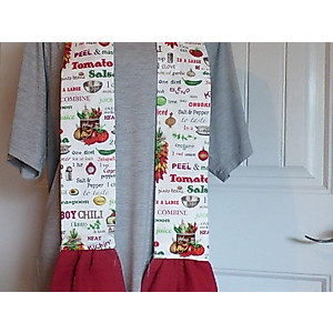 Chili Recipe Kitchen Boa with Red Towel, Neck Apron, Neck Towel, Kitchen Scarf, Chef's Towel, Gifts under $25, Ships Same/Next Day!