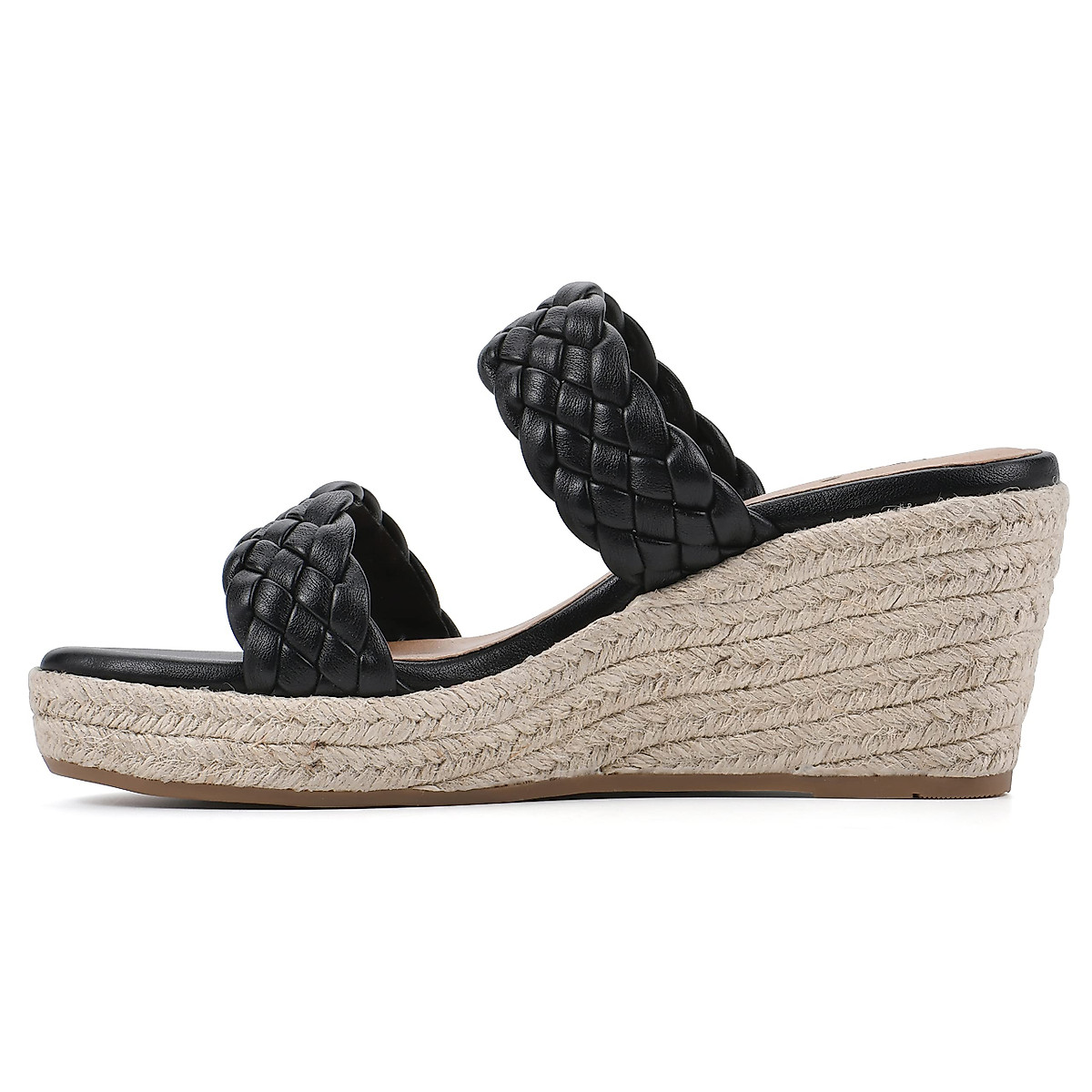 WHITE MOUNTAIN Women's Yoyo Platform Sandal, Black/Smooth, 8 M