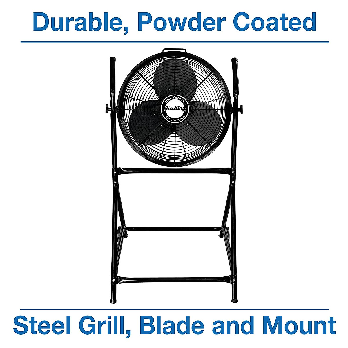 Air King 9219 18-Inch Industrial Grade High Velocity Roll-About Stand with Fan,Black