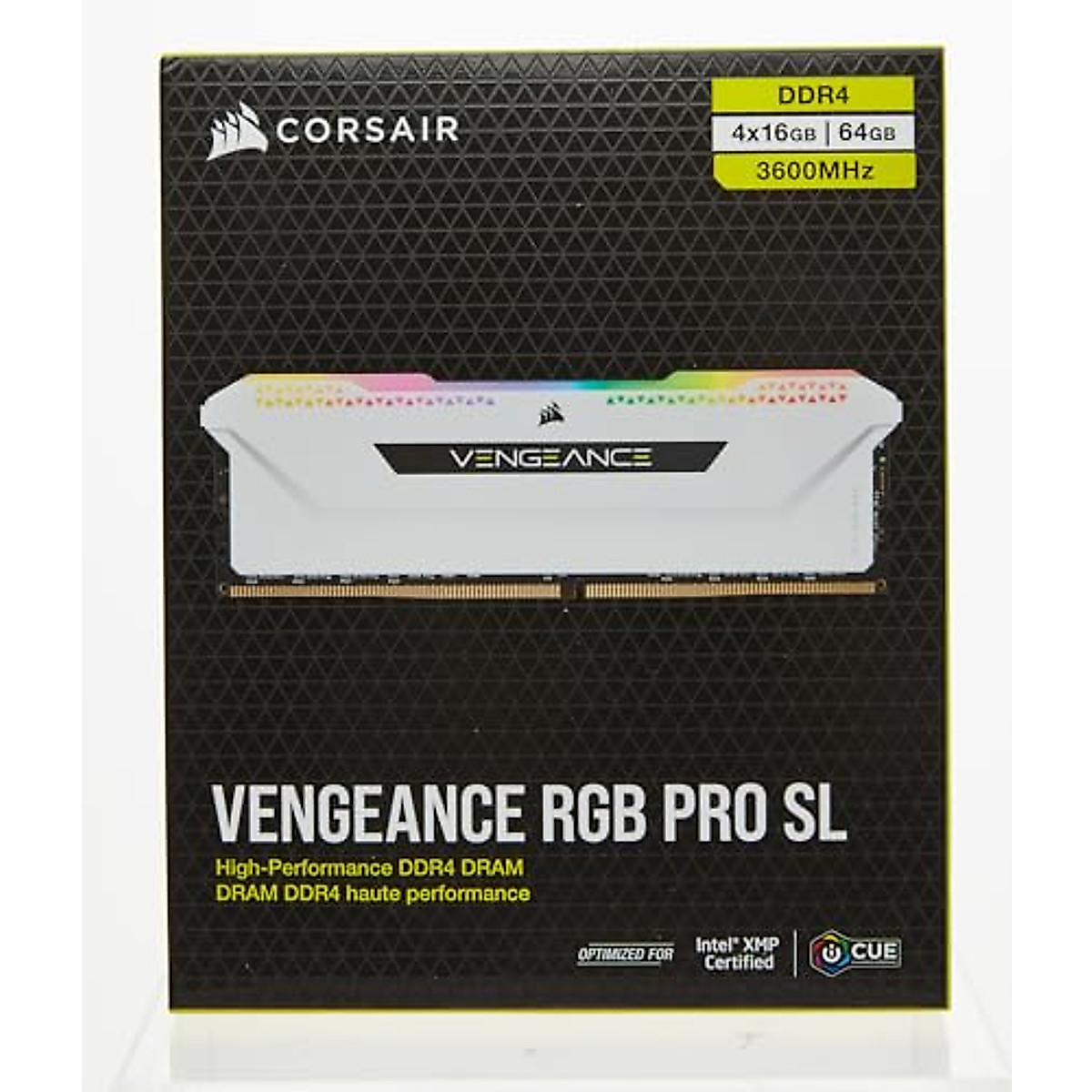 CORSAIR VENGEANCE RGB PRO SL 64GB (4x16GB) DDR4 3600 (PC4-28800) C18 1.35V - White