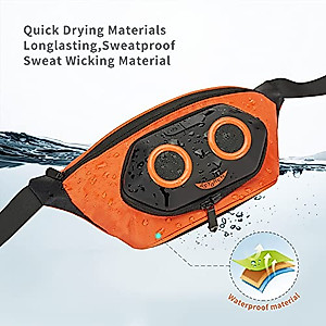 Fanny Pack with Bluetooth Speaker, Asyoren Portable Bluetooth Speakers, 10W Louder Volume, Crystal Clear Stereo Sound, Rich Bass, IPX7 Waterproof, Bluetooth 5.0, Wireless Speakers for Running, Sports