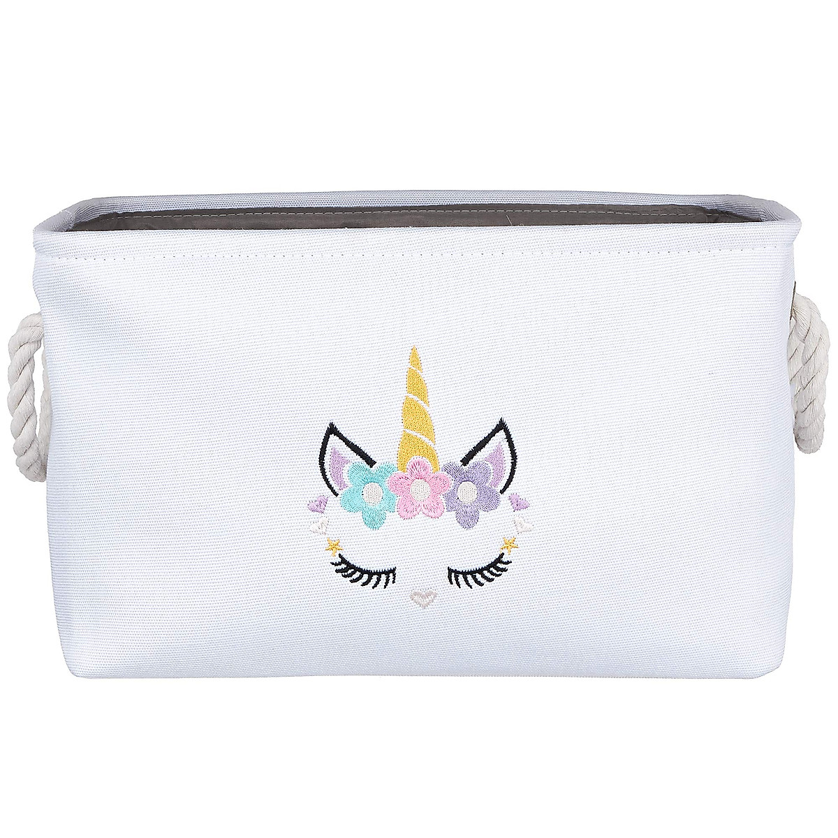 APPLE PIE ORDER Storage Basket with Embroidery, Foldable Animal Toy Storage Bins/ Cube/ Box/ Organizer for Kids, Boys and Girls room, Baby & Nursery.