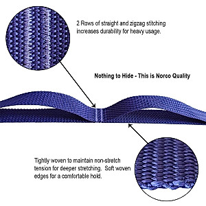 Stretch Strap with Loops for Physical Therapy, Flexibility, Range of Motion and Workouts with Exercise Book. Non-Elastic Band for Yoga, Pilates. Stretch Out Hamstring, Knee, calf, Back, Shoulder