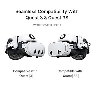 BOBOVR S3 Pro Battery Strap Accessories,Head Air Cooling System and 10000mah Hot-swappable Battery Pack,Compatible with Meta Quest 3/Quest 3S