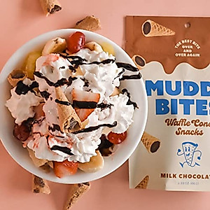 Muddy Bites Waffle Cone Snacks Chocolate Filled Bite Sized Cones (Pack of 5)