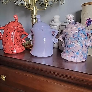 INFTOYCO Canister With Attitude, Fun Sassy Airtight Ceramic Food Storage Jar with Airtight Lid, Cute Ceramic Desktop Ornaments, Perfect for Coffee Tea Sugar Spices and More Food Jars (A)