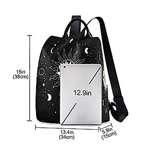 ALAZA Daisy Flower Sun Moon Women Backpack Anti Theft Back Pack Shoulder Fashion Bag Purse
