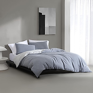 Calvin Klein - King Duvet Cover Set, Reversible Tencel Bedding with Matching Shams, Modern Home Decor (Slate Blue, King)