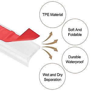 uxcell Water Barrier for Sink, 67 Inch Water Stopper Shower Barrier Water Blocker for Kitchen Sink Countertop Sink Cooktop Bathroom to Keeps Wet and Dry Separation, Transparent