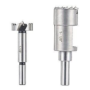 Anfrere 1-1/8" Wood Plug Cutter and Forstner Bit for Wood Cutting Tool Cork Drill Bit Knife, 3/8" Round Shank Carbon Steel Taper Tapered Cutting Tool Cork Drill Bit Knifes, WCB-A4