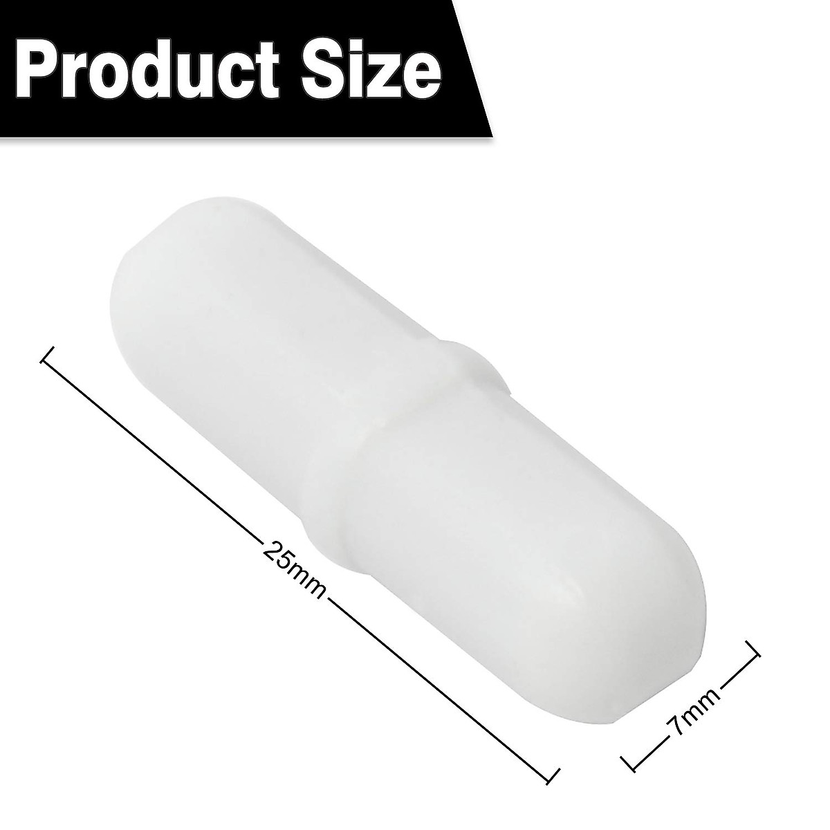 Toolly 10 Pack Magnetic Stir Bars, PTFE Magnetic Stirrer Mixer, Ring Shape Lab Spinbar Stiring Rod (Diameter 7mm,Length 25mm)