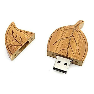 Natural Wooden Leaf USB 2.0/3.0 Flash Drive High Speed Storage Memory U-Disk (2.0/32GB)