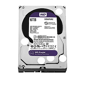 Western Digital 6TB WD Purple Surveillance Internal Hard Drive SATA 6Gb/s, 64MB Cache, 3.5 - WD60PURZ (Renewed)