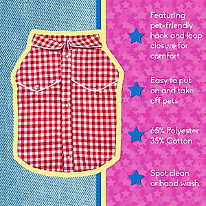 Doggy Parton Red Gingham Western Collared Shirt for Pets - XS