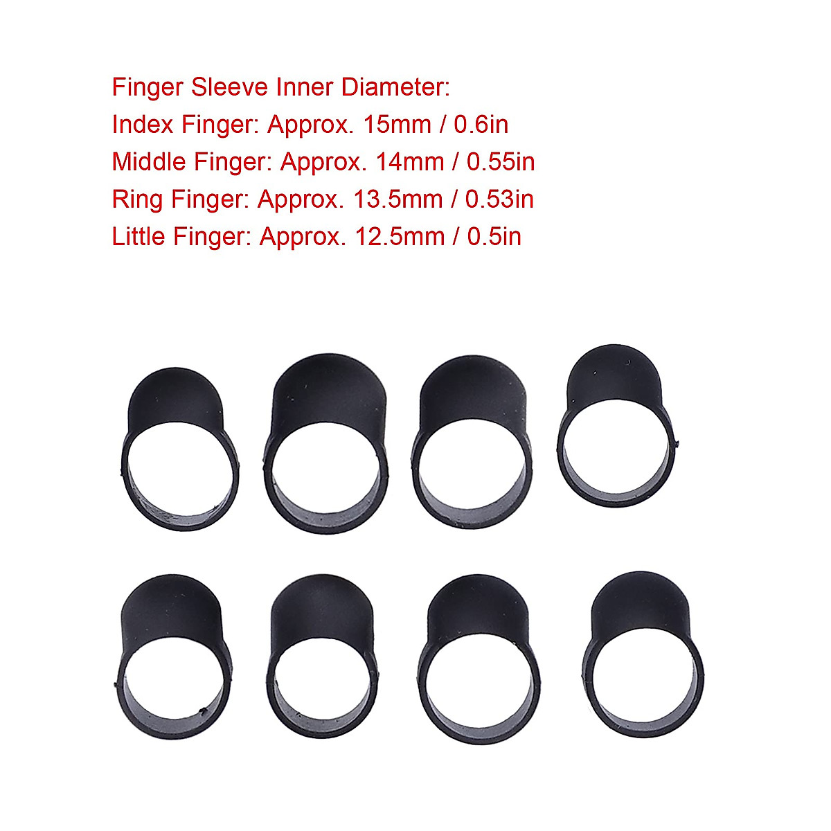 Silicone Drum Finger Sleeve, Standard Sizes Percussion Accessories Soft Drumstick Support Scratch Resistant with Number Sticker for Tongue Drums