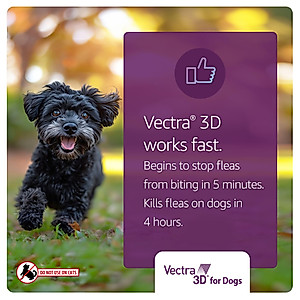 Ceva Vectra 3D for Dogs Flea, Tick & Mosquito Treatment & Prevention for Extra Small Dogs (5-10 lbs), 6 month supply
