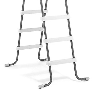 Intex Pool Ladder for 48 Inch Wall Pools & 15' Pool Debris Cover w/ Drain Holes