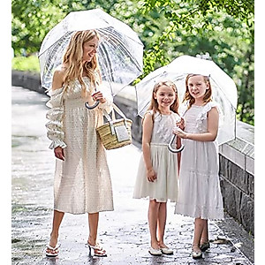 totes Women's Clear Bubble Umbrella – Transparent Dome Coverage – Large Windproof and Rainproof Canopy – Ideal for Weddings, Proms or Everyday Protection, Lemonade