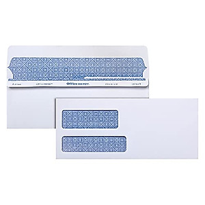 Office Depot 100% Recycled Lift Press(TM) Double-Window Envelopes, #9 (3 7/8in. x 8 7/8in.), White, Pack Of 500, 76169