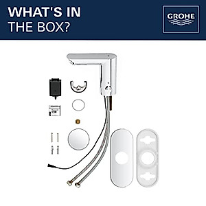 Grohe 36466000 Baucosmopolitan E Touchless Electronic Faucet with Temperature Control Lever, Battery-Powered