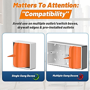 Bechandy 6 Pack Drywall Outlet Marker, No Measuring Needed Marking Tool for Electrical Outlets, Hard ABS Plastic Outlet Cutout for Drywall Installation, Wire Protection Drywall Electrical Box Locator