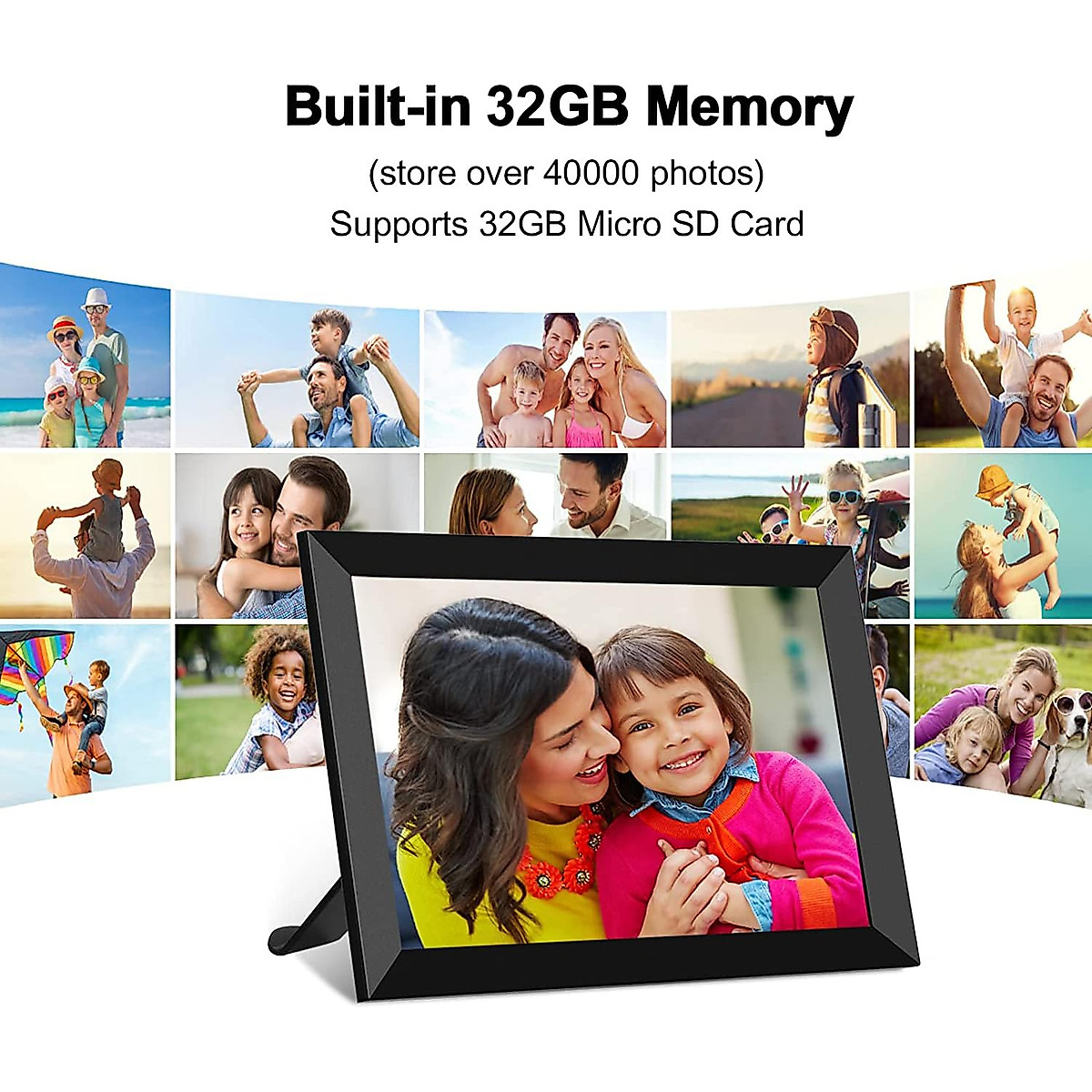 FRAMEO Digital Photo Frame 10.1 Inch, 1 Piece Smart WiFi Digital Picture Frame, Touch Screen Display, 32GB Storage Auto-Rotate Easy Share Photos or Videos in Frameo App from Anywhere Living Room Decor