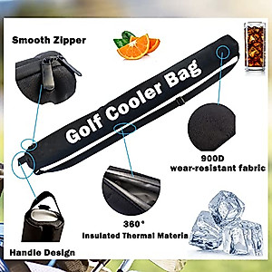 Beer Sleeve for Golf Bag, Insulated Golf Cooler Bag, 900D Wear-Resisting Fabric, Keep 6-7 Canned Beverages Cold, Golf Gifts for Men, Golf Beer Sleeve for Golf, Outdoors, Camping