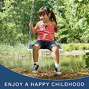 Dakzhou Swing Seat Heavy Duty, Non Slip Tree Swing Set Playground Swing Set Accessories for Kid Indoor Outdoor Backyard, Blue