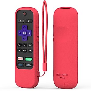 Roku Voice Remote Cover for Roku Voice Remote Pro 2nd Ed(2024), Roku TCL RC580,Stick 4k+,RCA1R 2022,RCAL7R Remote Shockproof Silicone Protective Case for Streaming Stick 4K with Remote Loop(Red)
