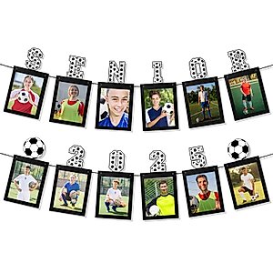Fanfanwin Senior Night Party Decorations Soccer Graduation Decorations Senior 2025 Photo Banners Hanging Ornament for High School College Graduation Sport Theme Party Supplies