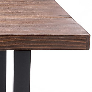 SOSPIRO 72 inch Wood Dining Table for 6 to 8, Industrial Rustic Rectangular Farmhouse Table with Steel Legs Metal Frame For Kitchen, Dining Room, Home Furniture, Brown