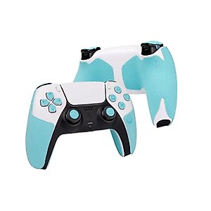 TALONGAMES Controller Grips Compatible with PlayStation 5 DualSense, Anti-Slip, Sweat-Absorbent, Textured Skin kit, for PS5 Controllers Handle Grips, Buttons, Triggers, D-pad (Pro Version - Blue)