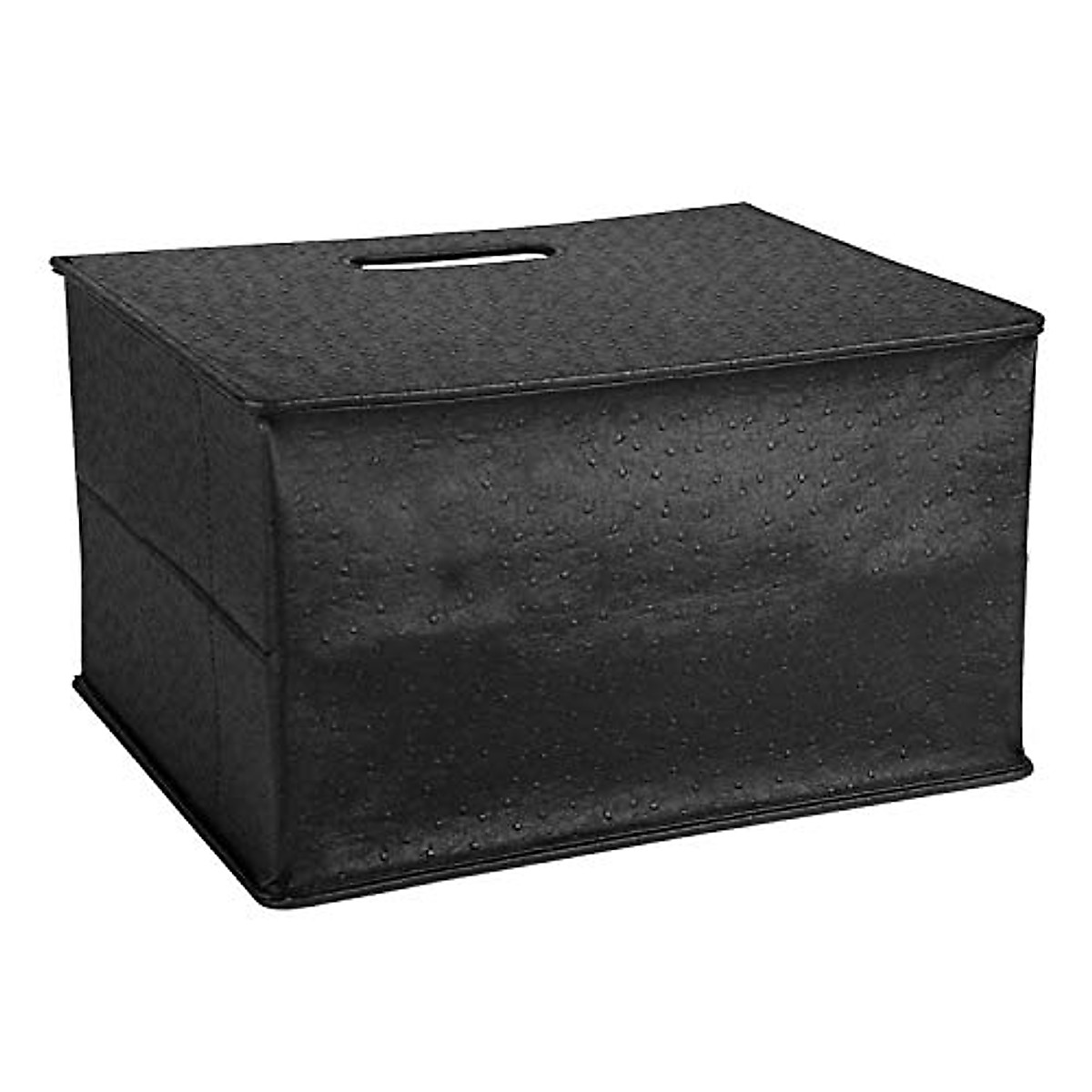 HofferRuffer Magazine Basket Holder, Foldable Magazine Rack, Document File Holder Organizer, File Folder, Newspaper Storage Bin Organizer for Home or Office(Black)