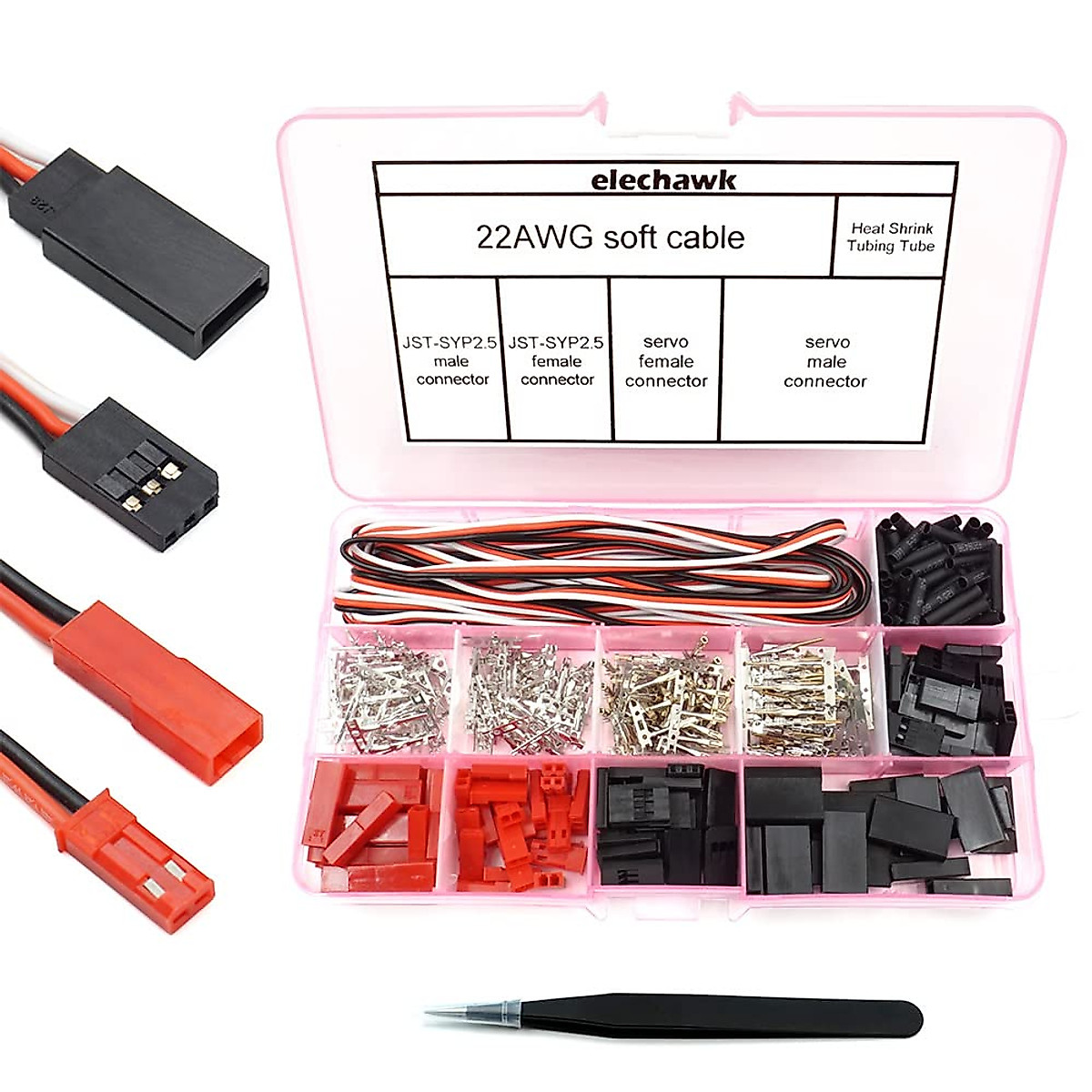 40 Sets Servo Plug Male Female Connector Crimp Pin Cable Kit Compatible JST SYP Futaba for Hitec Spektrum RC