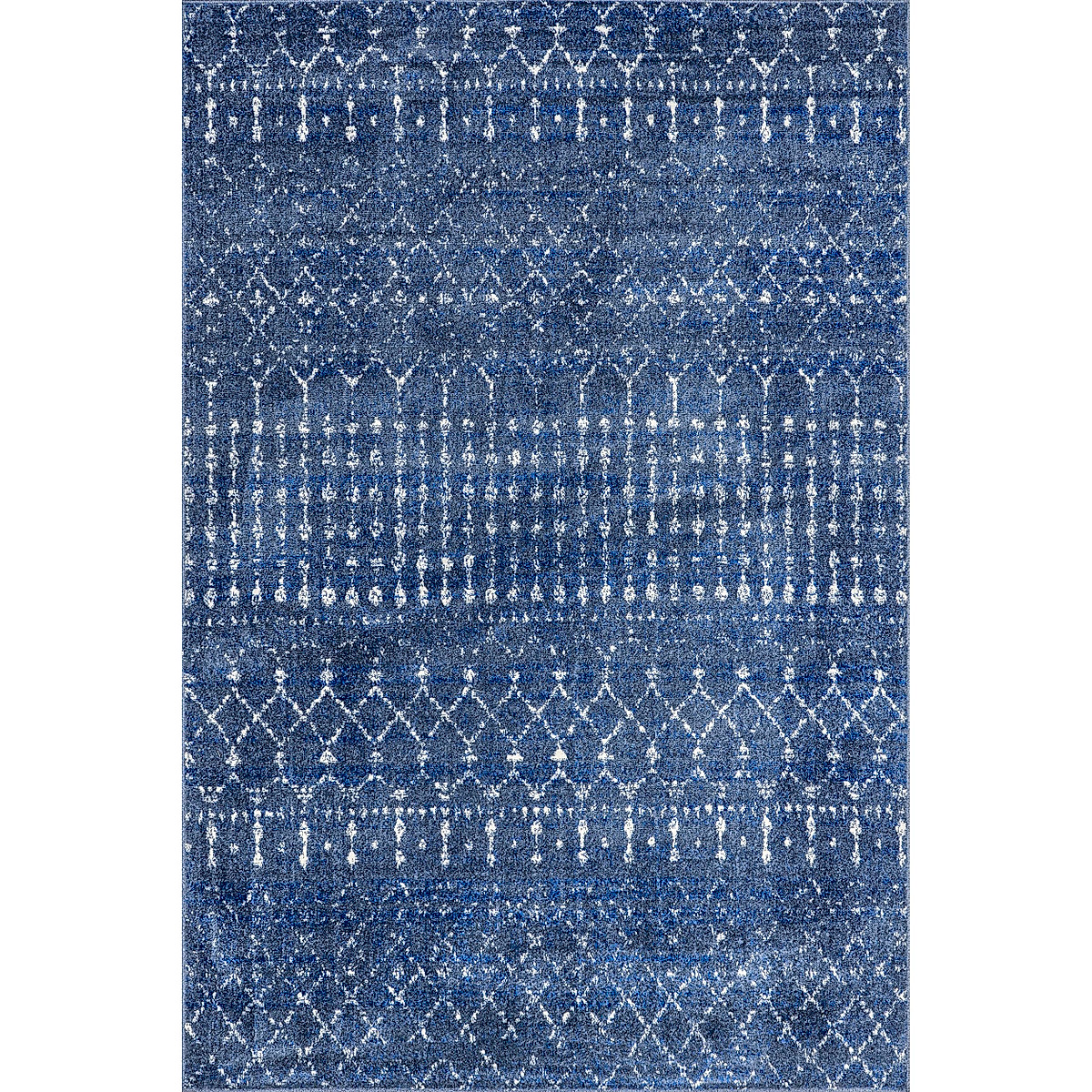 nuLOOM 2x3 Moroccan Blythe Area Rug, Dark Blue, Faded Bohemian Design, Stain Resistant, For Bedroom, Dining Room, Living Room, Hallway, Office, Kitchen, Entryway