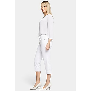 NYDJ Women's Marilyn Straight Cuff Cropped Slimming Jeans, Optic White, 10