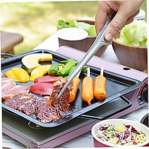 Stainless Steel BBQ Tongs Non-slip Korean BBQ Tongs Self-standing Grill Tongs for Cooking Utensils Candy Making Accessories