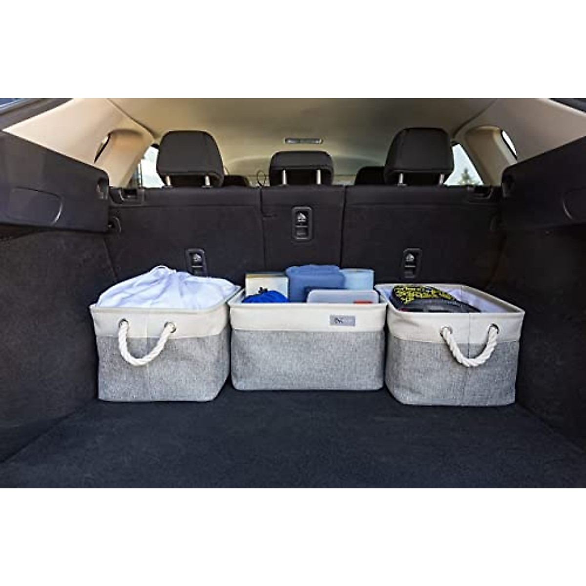 RNK LIVING - Storage Basket for Organizing Home & Office - Fabric Storage Basket - Storage Bin for Shelves - Multi-purpose - 16" L x 12" W x 9" H